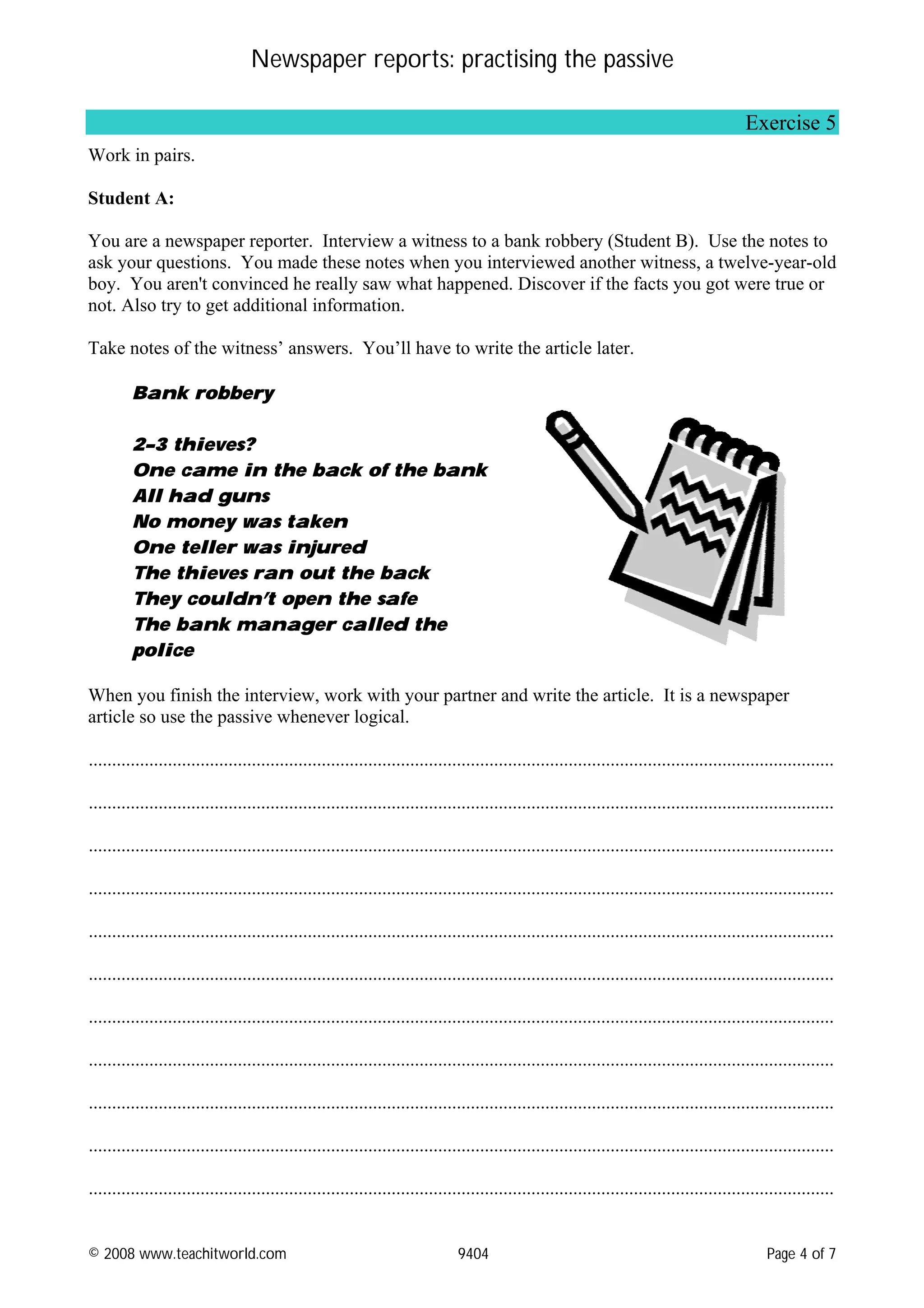 Newspaper Reports: Passive Voice | PDF