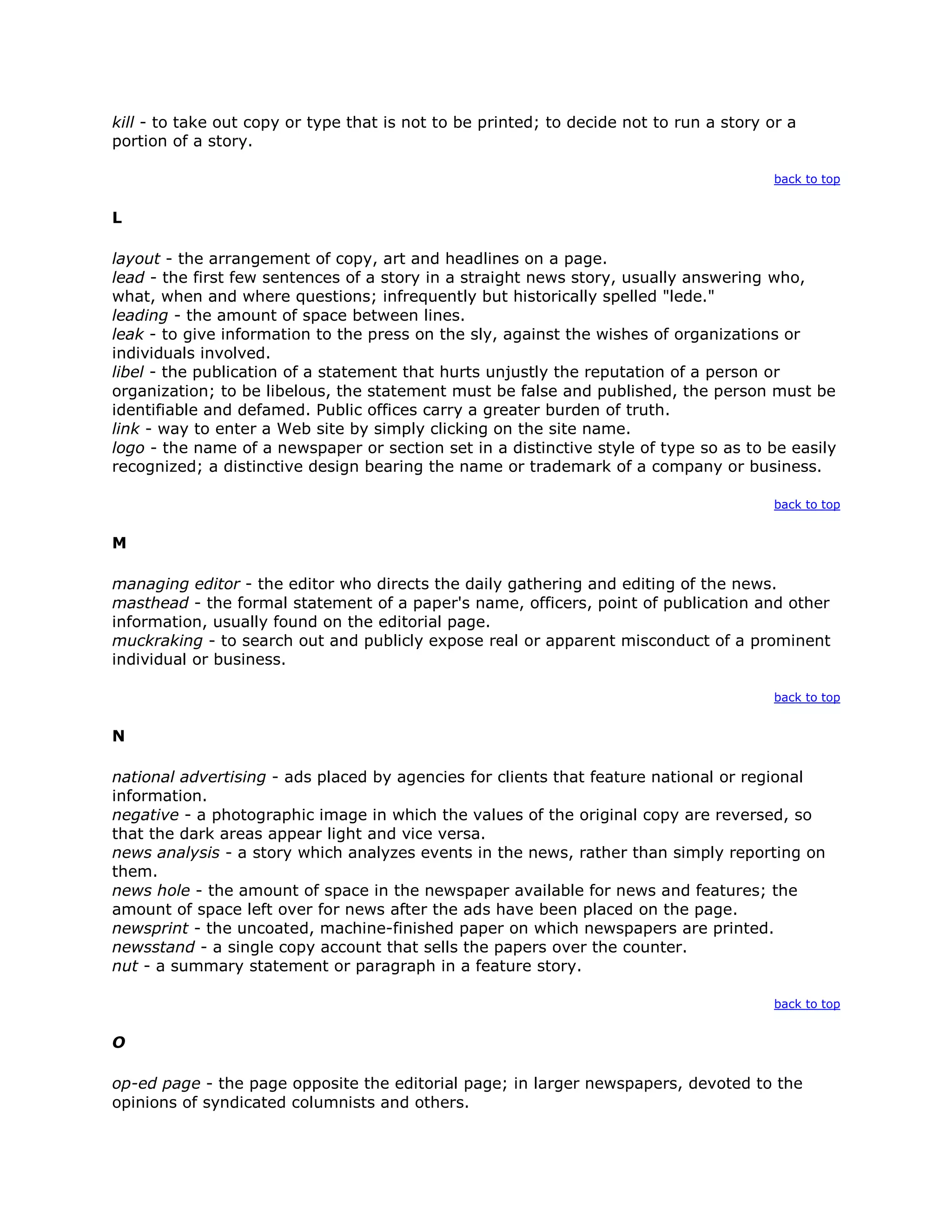 Newspaper terms | DOCX