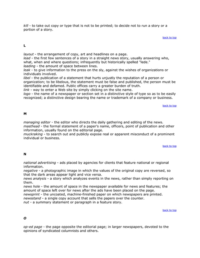 Newspaper terms | DOCX