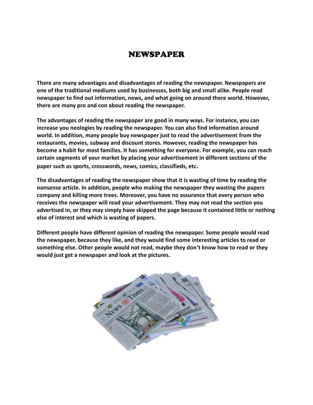 Newspaper vs internet | DOCX