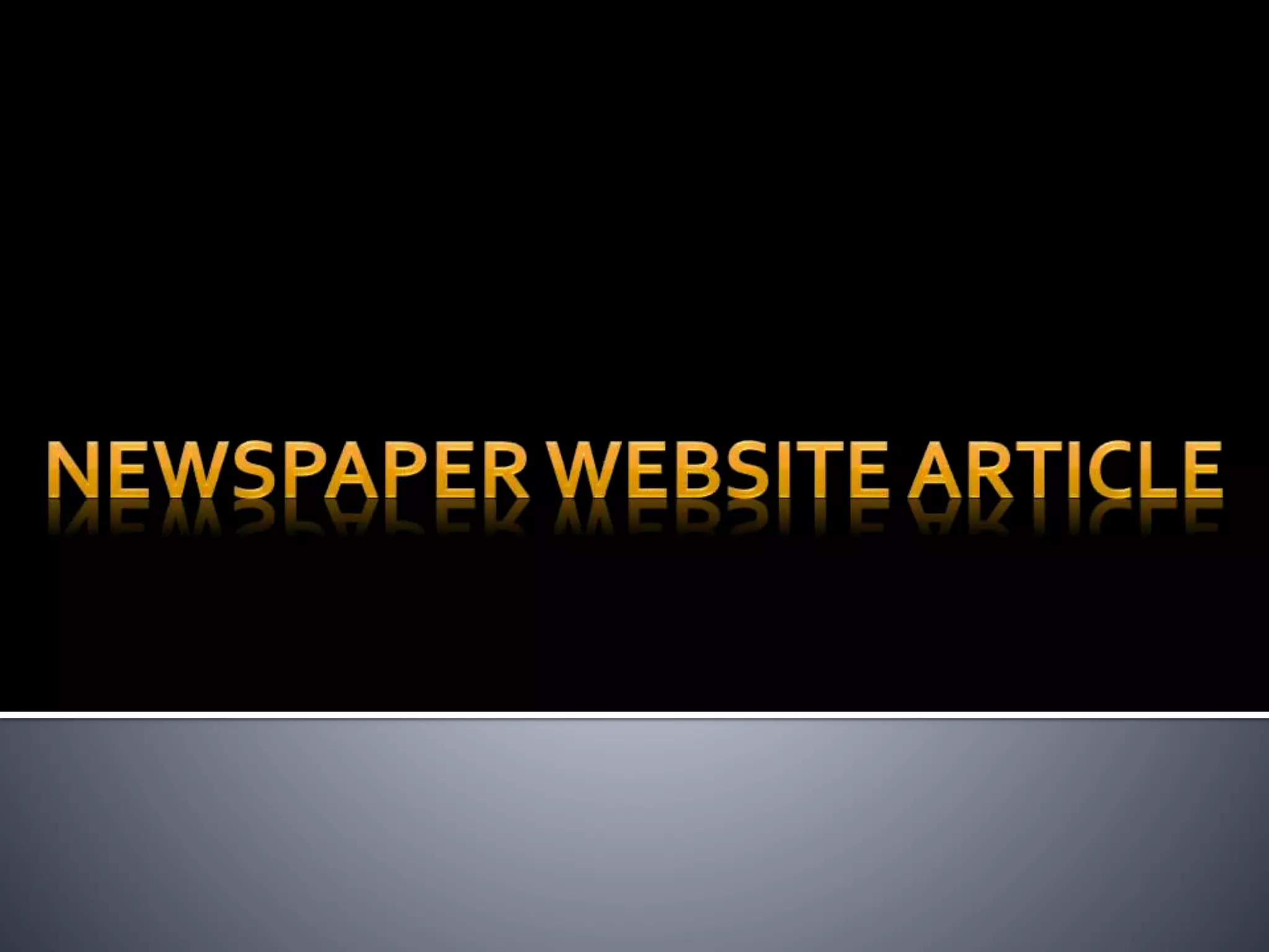 Newspaper website | PPTX