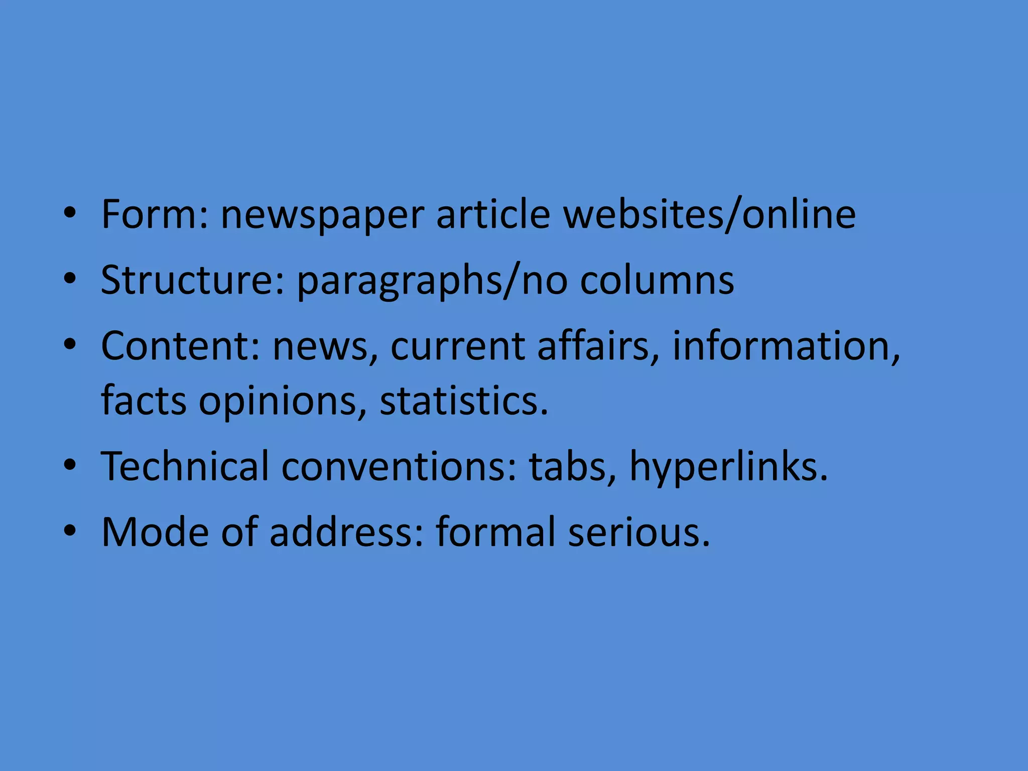 Newspaper website article | PPTX | Internet | Computing