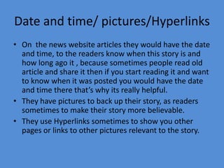 Newspaper website article | PPTX | Internet | Computing