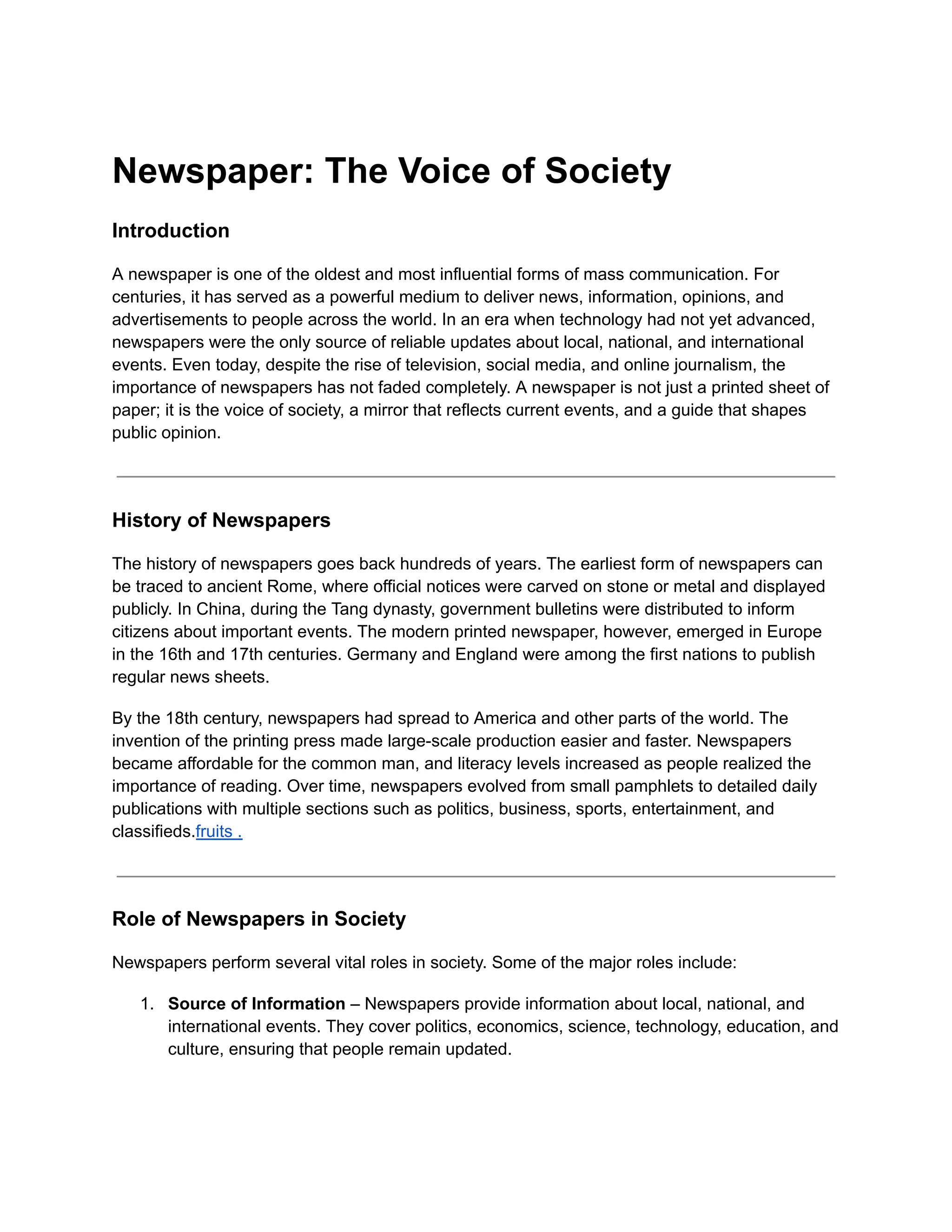 newspapper. the voice of sociaty........ | PDF