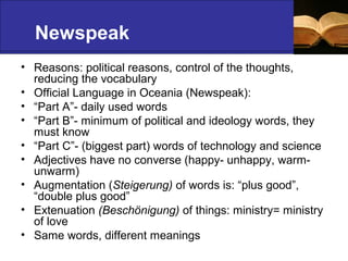 Newspeak and thoughtpolice by pascal | PPT