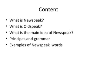 Newspeak corrected seves | PPT
