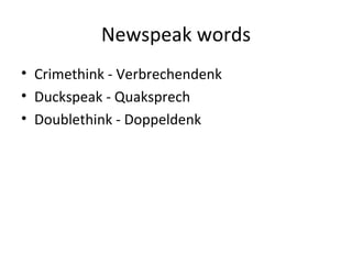 Newspeak corrected seves | PPT