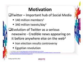 News Article Propagation Analysis on Twitter | PPT