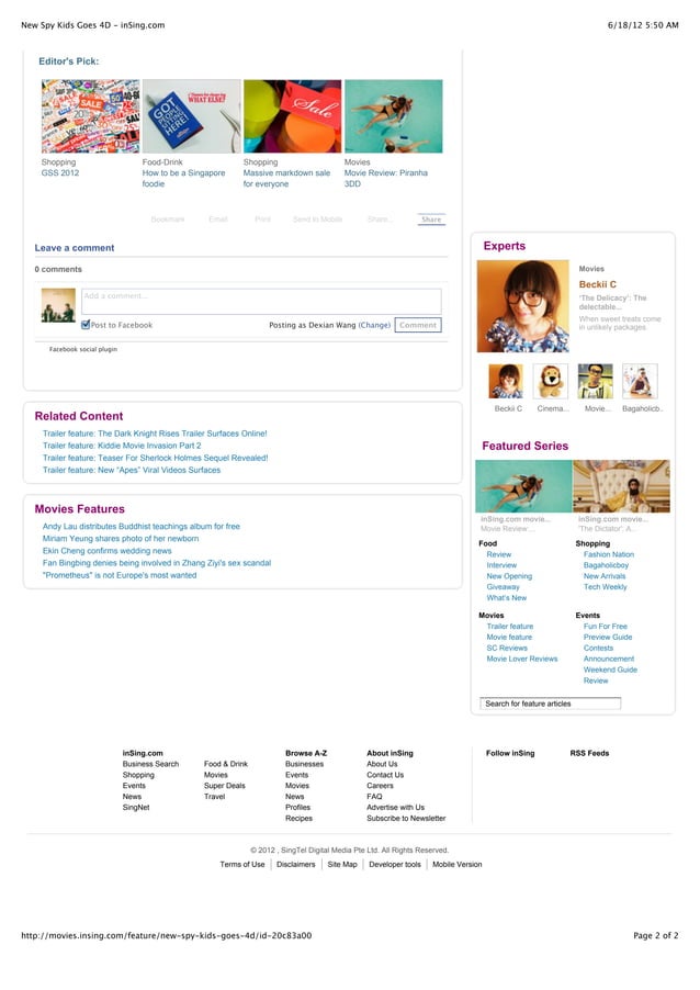 New Spy Kids Goes 4 D In Sing.Com