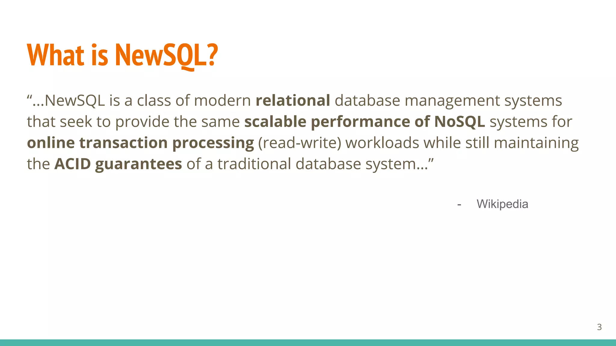 NewSQL - The Future of Databases? | PDF