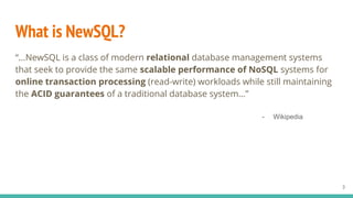 NewSQL - The Future of Databases? | PDF