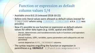 New SQL features in latest MySQL releases | PPTX