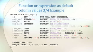 New SQL features in latest MySQL releases | PPTX