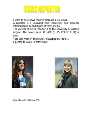 News reporter alba | DOC