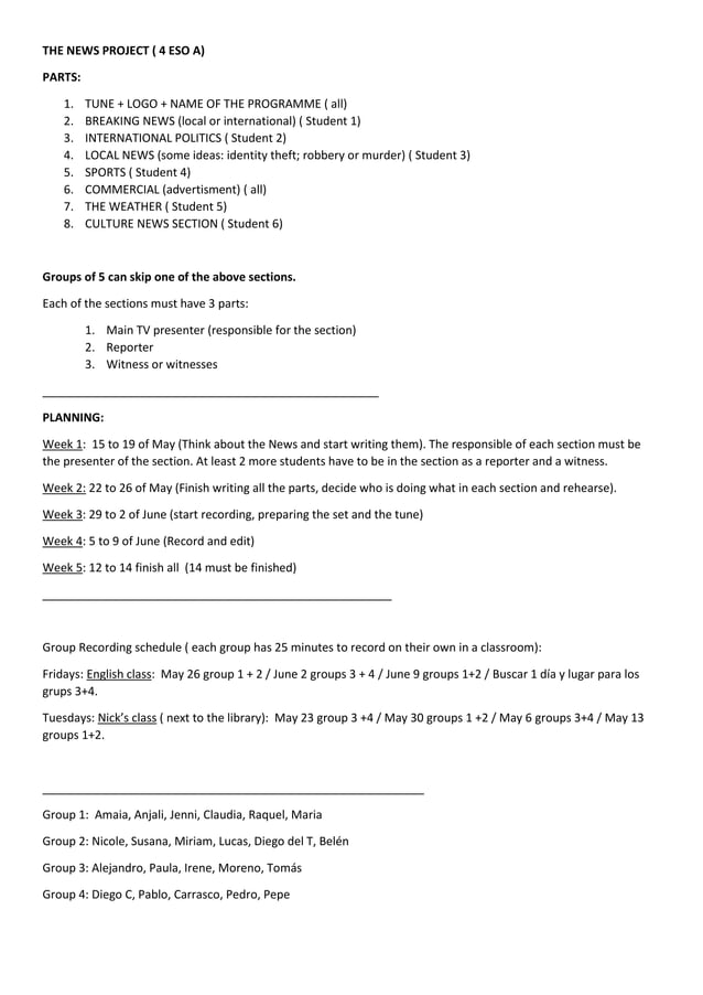 News report project | PDF