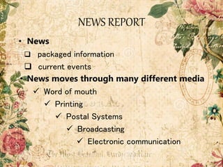 News reports, Speeches and Panel Discussion | PPTX