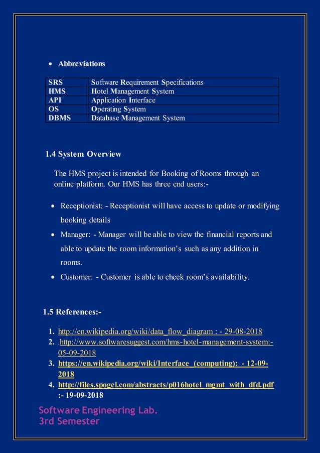 Software Requirement Specification Of Hotel Management System | DOCX | Operating Systems ...