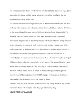 New stamp duy assignment | PDF