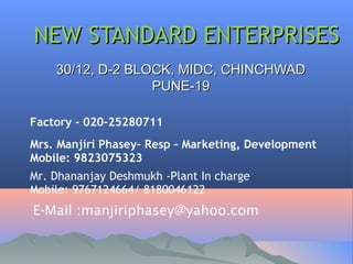 New Standard Enterprises in Pune | PPT