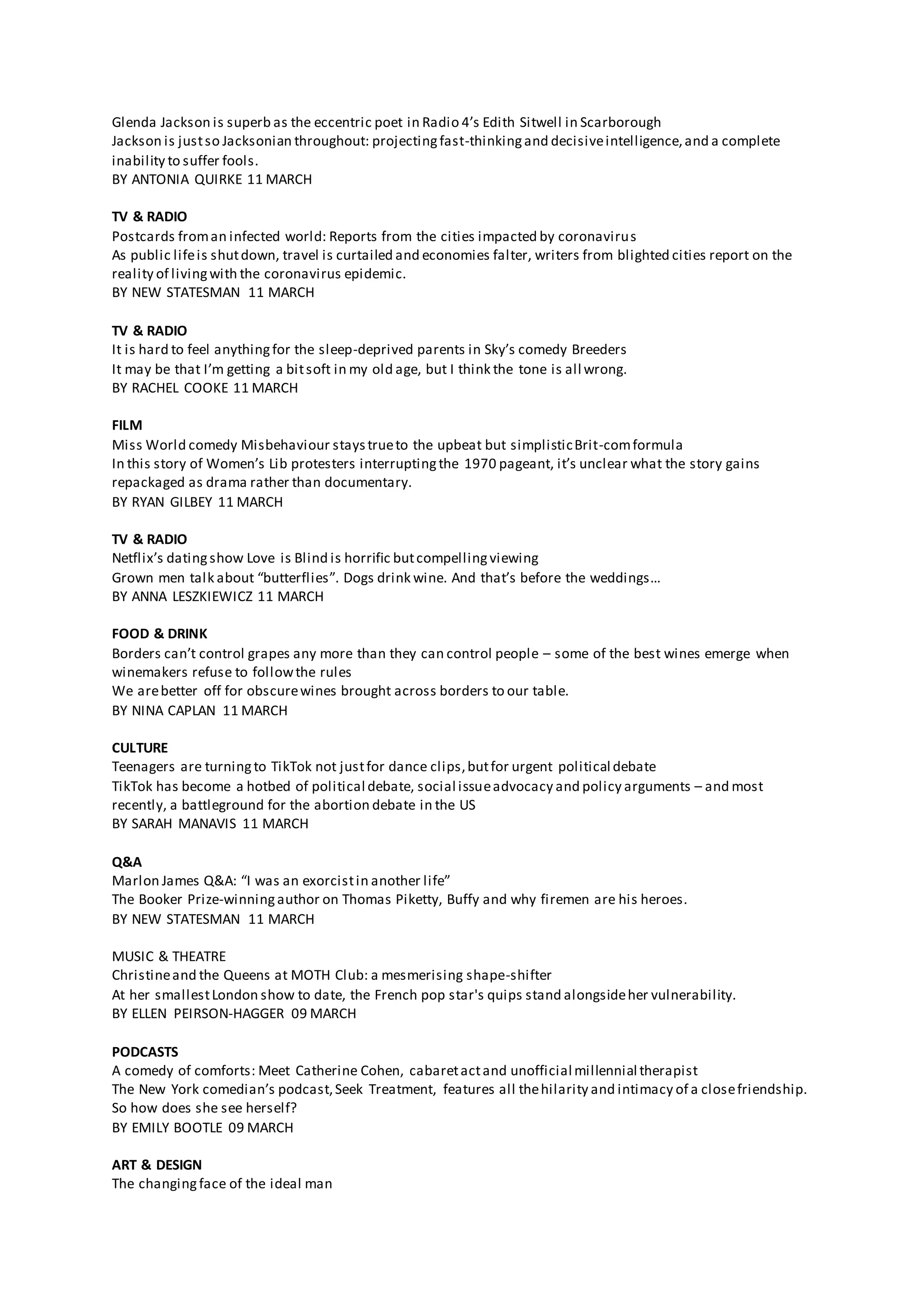 New statesman magazine | DOCX