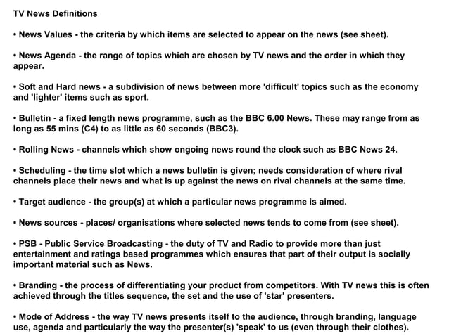 News terms and definitions | PPT