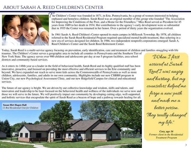 Sarah A Reed Children's Center Strategic Plan Summary 2019-2024 | PPT