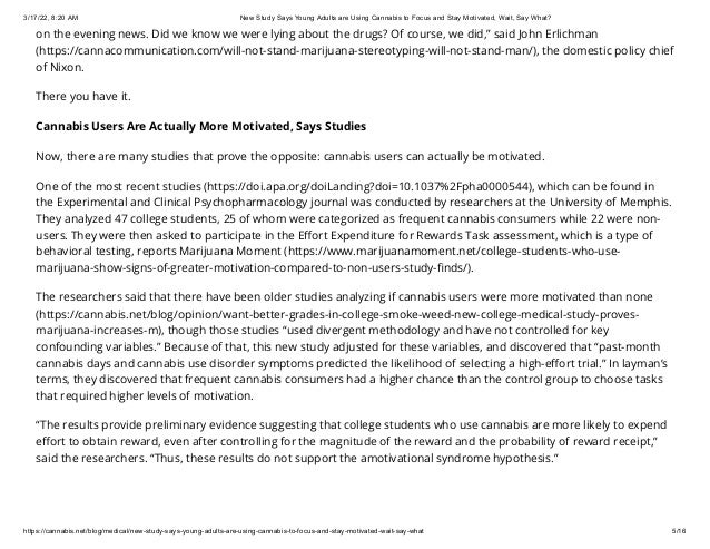 New Study Looks at College Kids Using Cannabis for Motivation and Focus ...