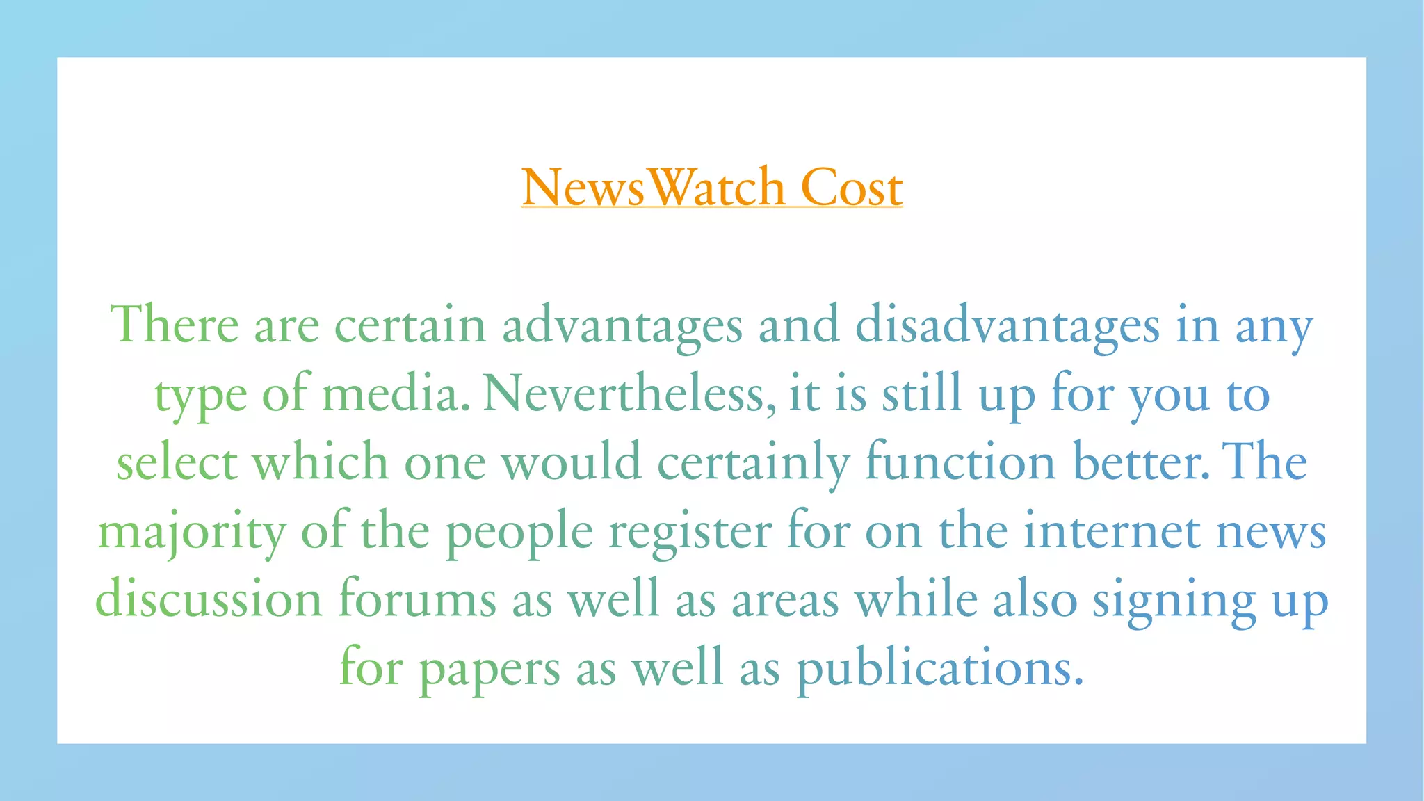 News watch cost | television news vs web news | PDF