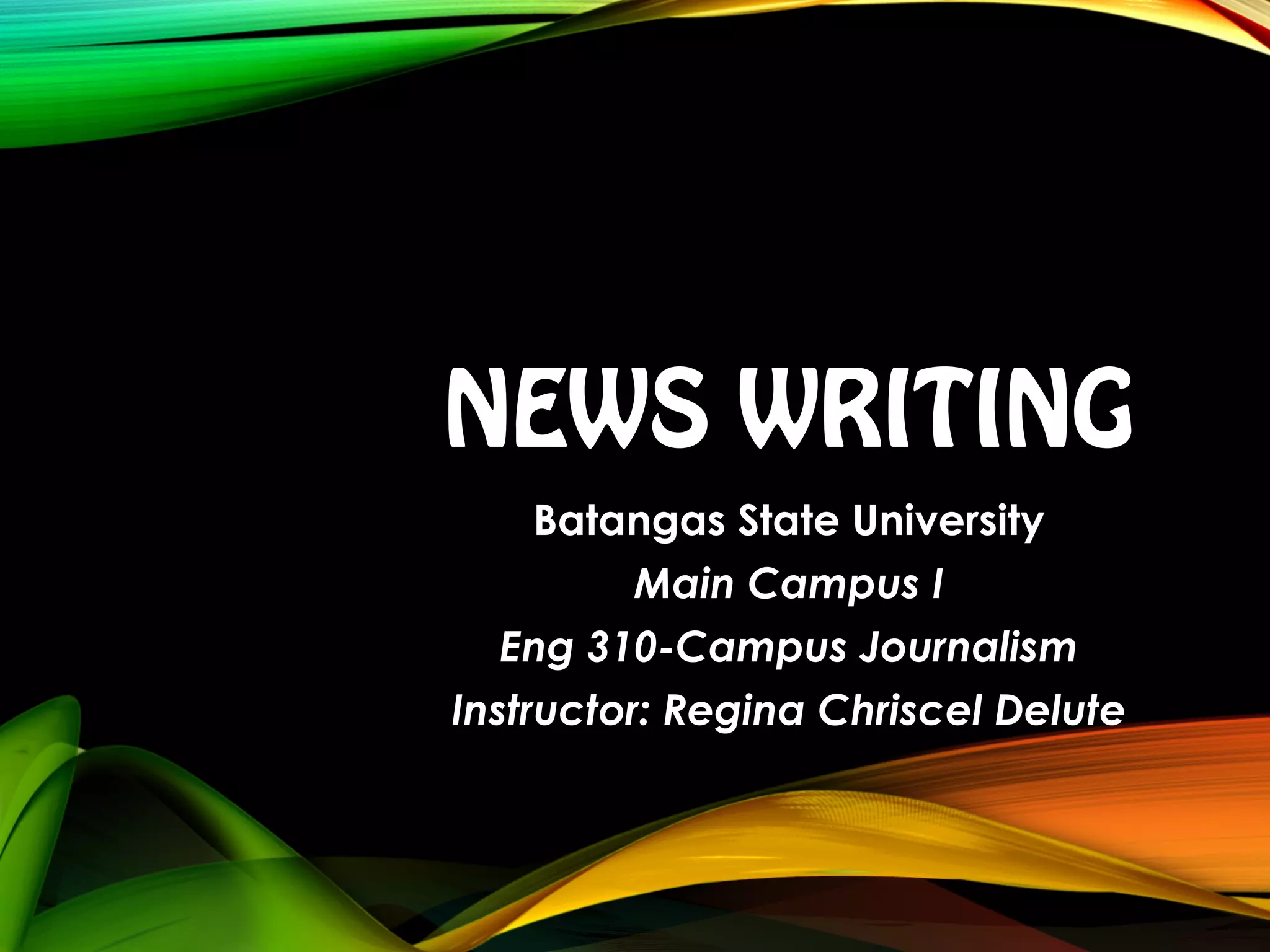 News writing | PPT | Free Download