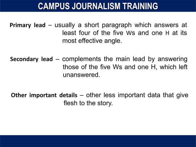 NEWSWRITING - CAMPUS JOURNALISM 101 FOR LEARNERS | PPTX
