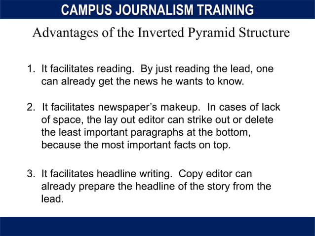 NEWSWRITING - CAMPUS JOURNALISM 101 FOR LEARNERS | PPTX