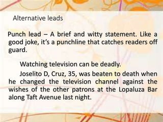 NEWSWRITING - CAMPUS JOURNALISM 101 FOR LEARNERS | PPTX