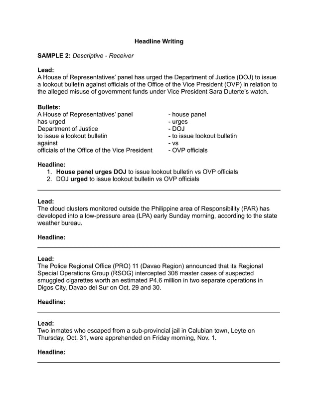 News Writing Activity Sheet Worksheet For Student Journalists Pdf