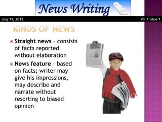 News writing bcis campus journalism training-workshop 2012 | PPSX
