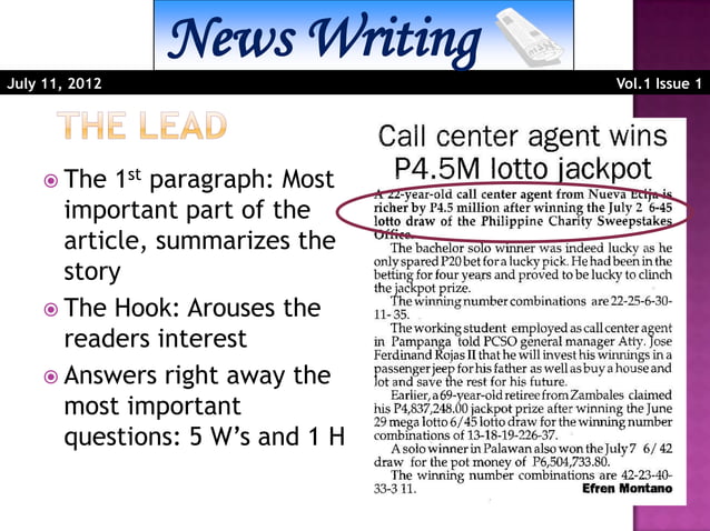 News writing bcis campus journalism training-workshop 2012 | PPSX ...