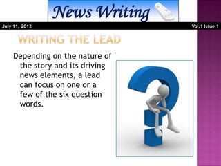 News writing bcis campus journalism training-workshop 2012 | PPSX