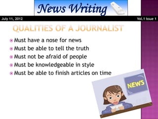 News writing bcis campus journalism training-workshop 2012 | PPSX