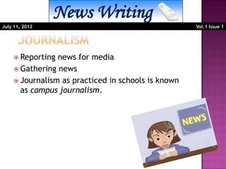 News writing bcis campus journalism training-workshop 2012 | PPSX