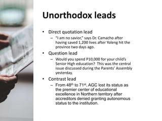 Campus Journalism 101: News Writing | PPTX