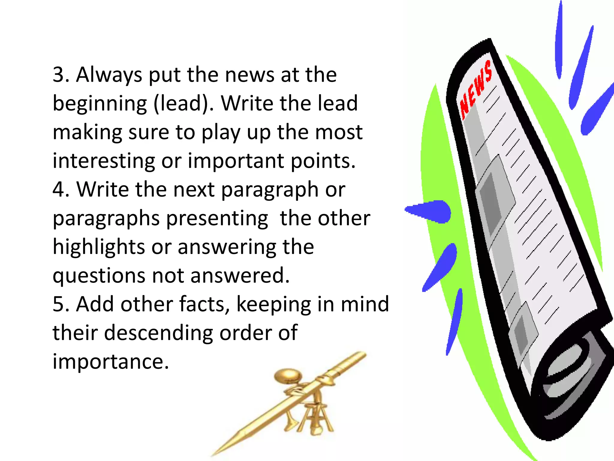 News writing presentation | PPTX