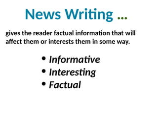 News Writing Structure Different Grade Levels.pptx