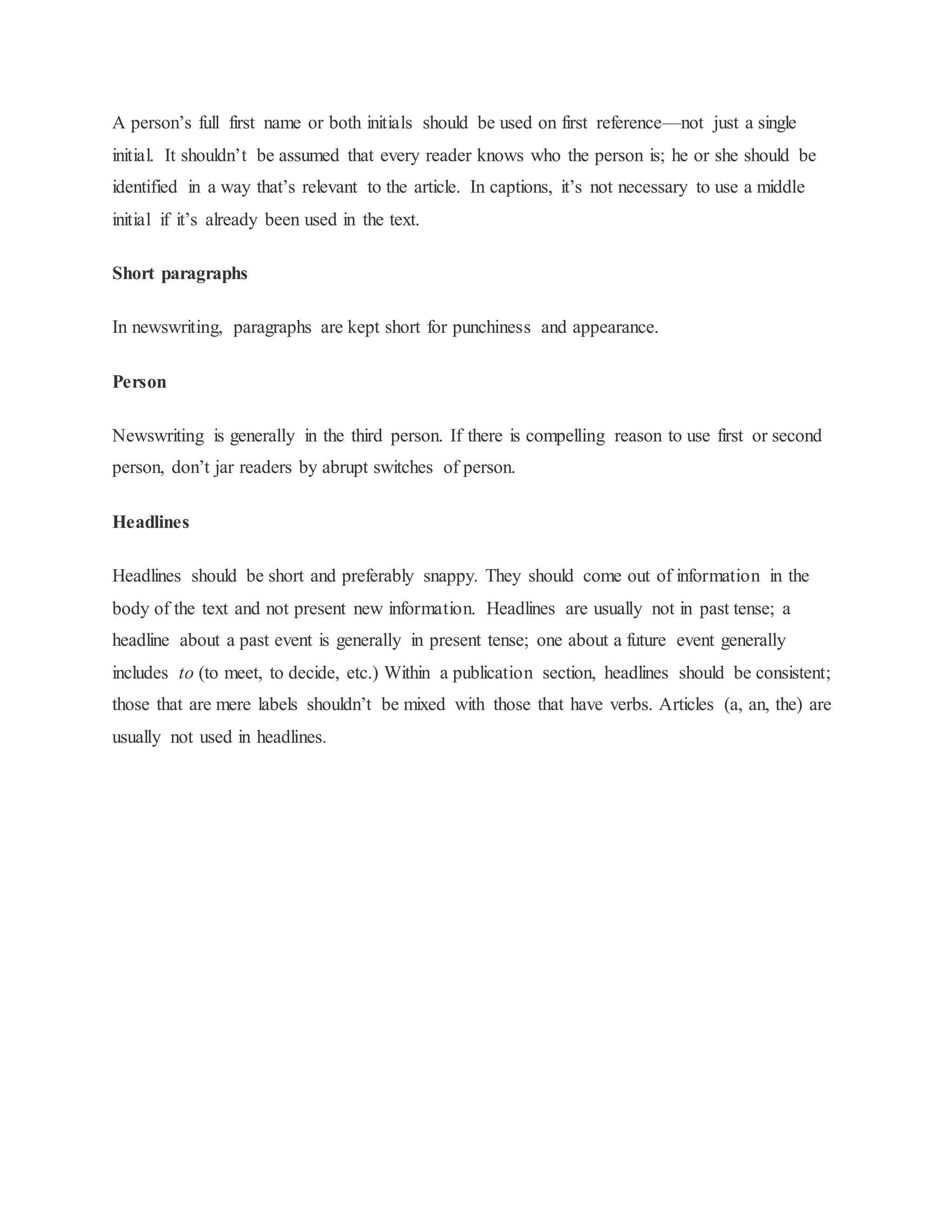 News writing style | DOCX