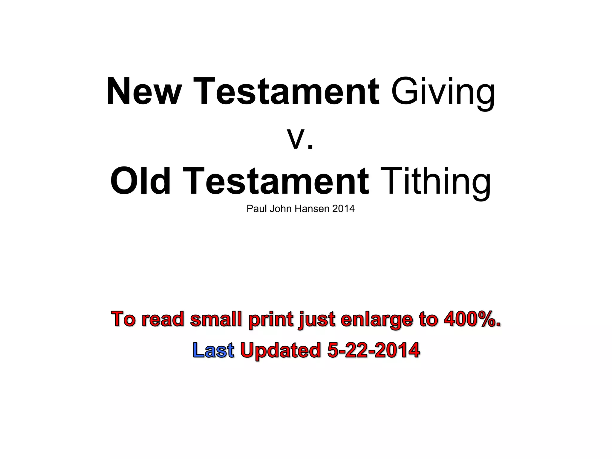 New teastament giving v.tithing, master, ppt, 5 22-14 | PPTX
