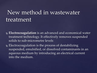 New technolgies for wastewater treatment | PPT