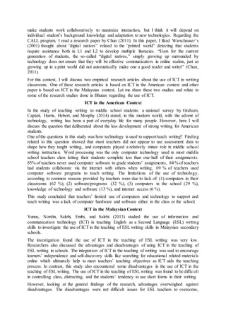 New technologies in writing instruction | DOCX | Internet | Computing