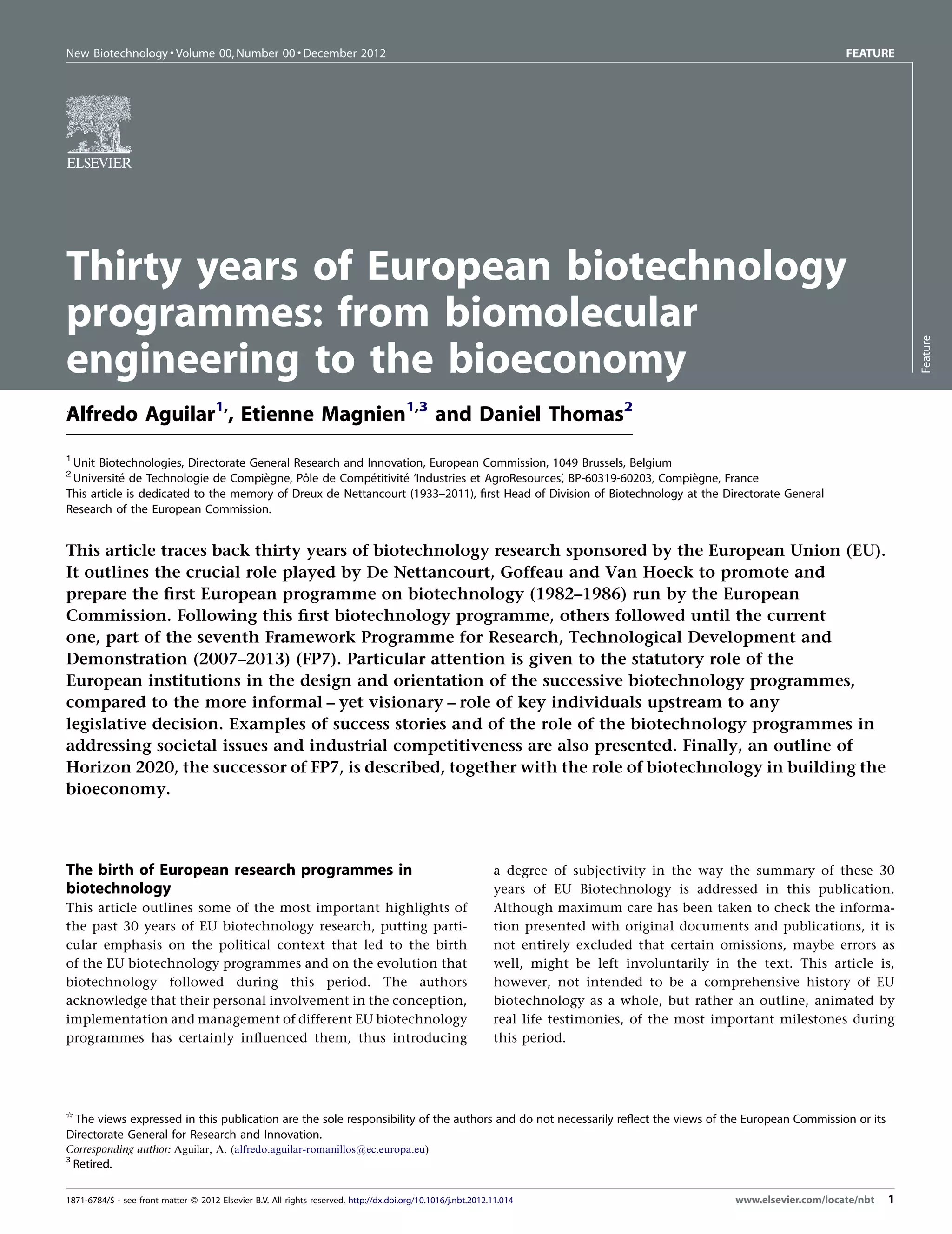New technology 30 years of european biotechnology programmes | PDF