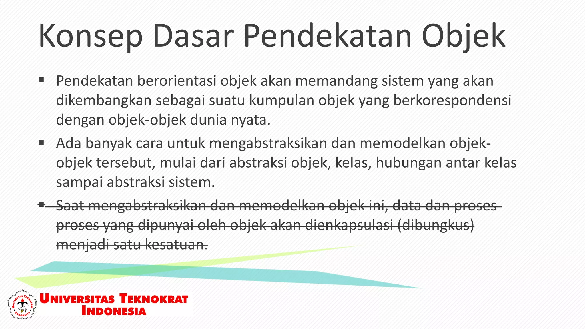 Konsep Pemrograman Berorientasi Objek dan abstraksi objek | PDF