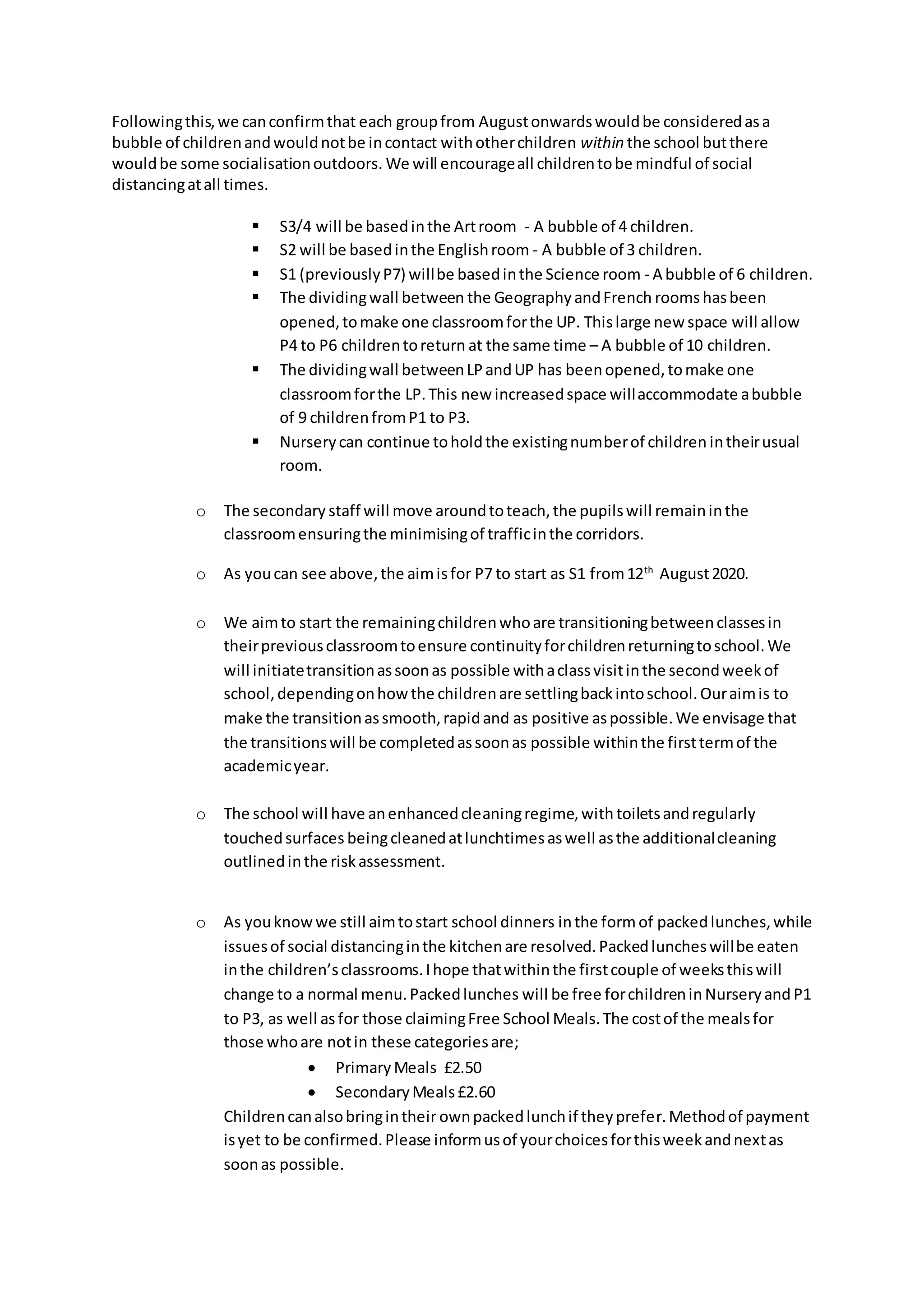 New term letter to parents advising on the restart of school. | PDF