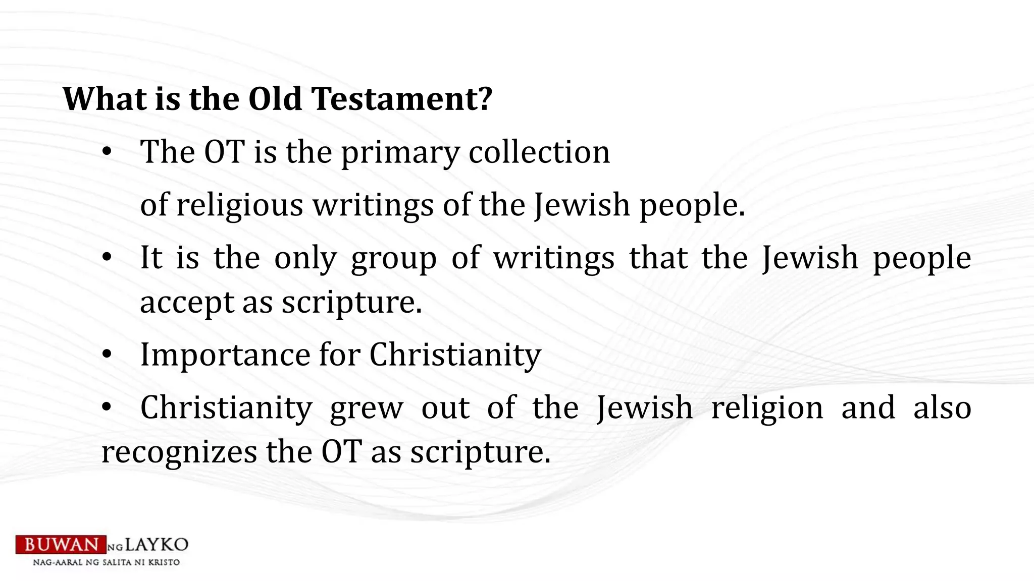 Old Testament.pptx | Christianity | Religion & Spirituality