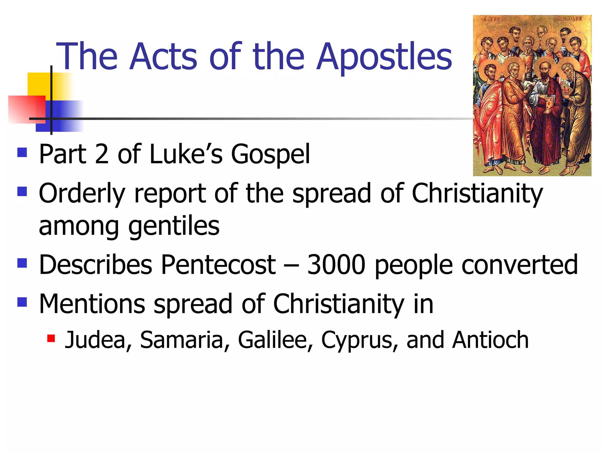 New Testament Acts Of The Apostles | PPT
